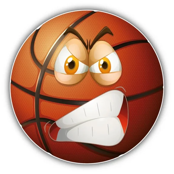 DOPASTICKER Angry Basketball Face Sticker Decal Phone Decal Water ...