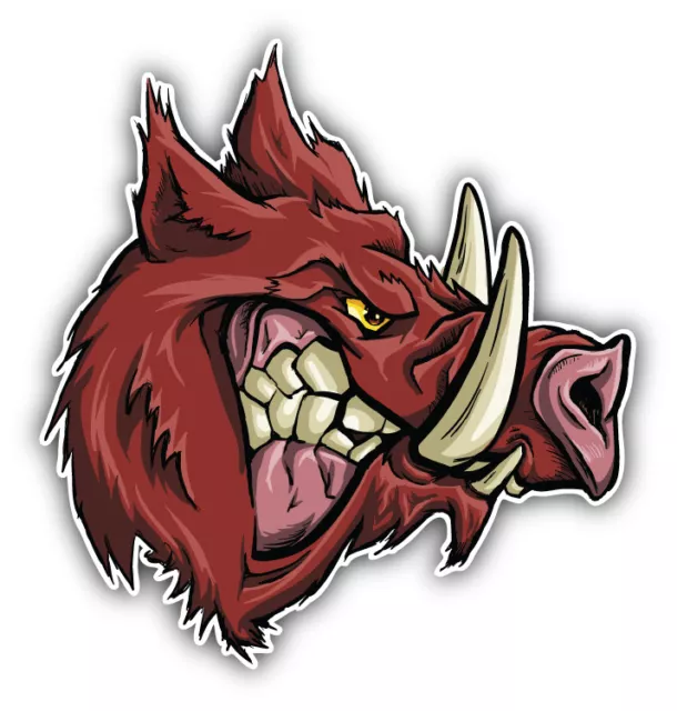 DOPASTICKER Angry Brown Boar Head Sticker Decal Phone Decal Water ...