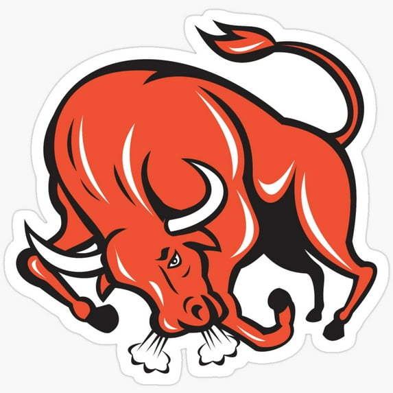 DOPASTICKER Angry Bull Charging Sticker Phone Decal Water Bottle ...