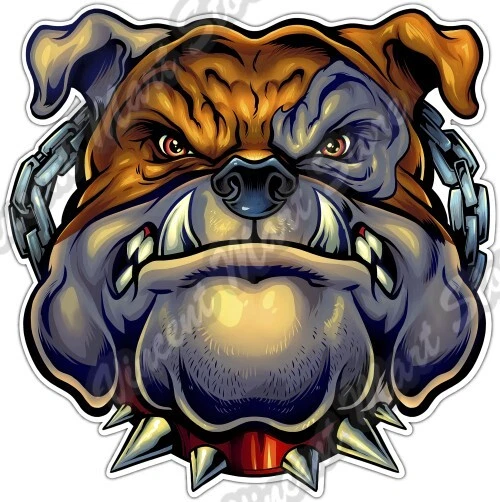 DOPASTICKER Angry Bulldog Head Mascot Dog Dogs Pet Sport Car Sticker ...
