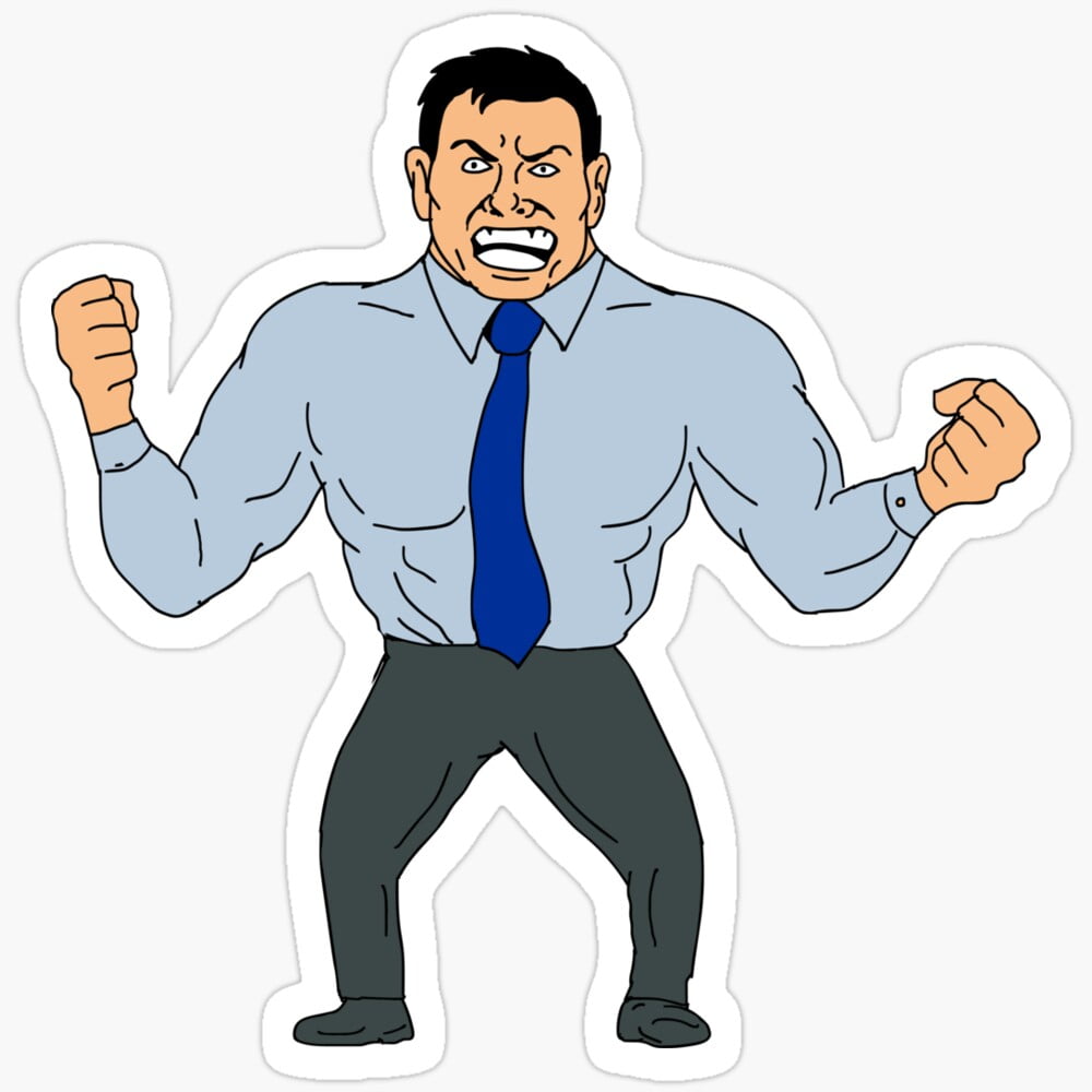 DOPASTICKER Angry Businessman Sticker Phone Decal Water Bottle Stickers ...
