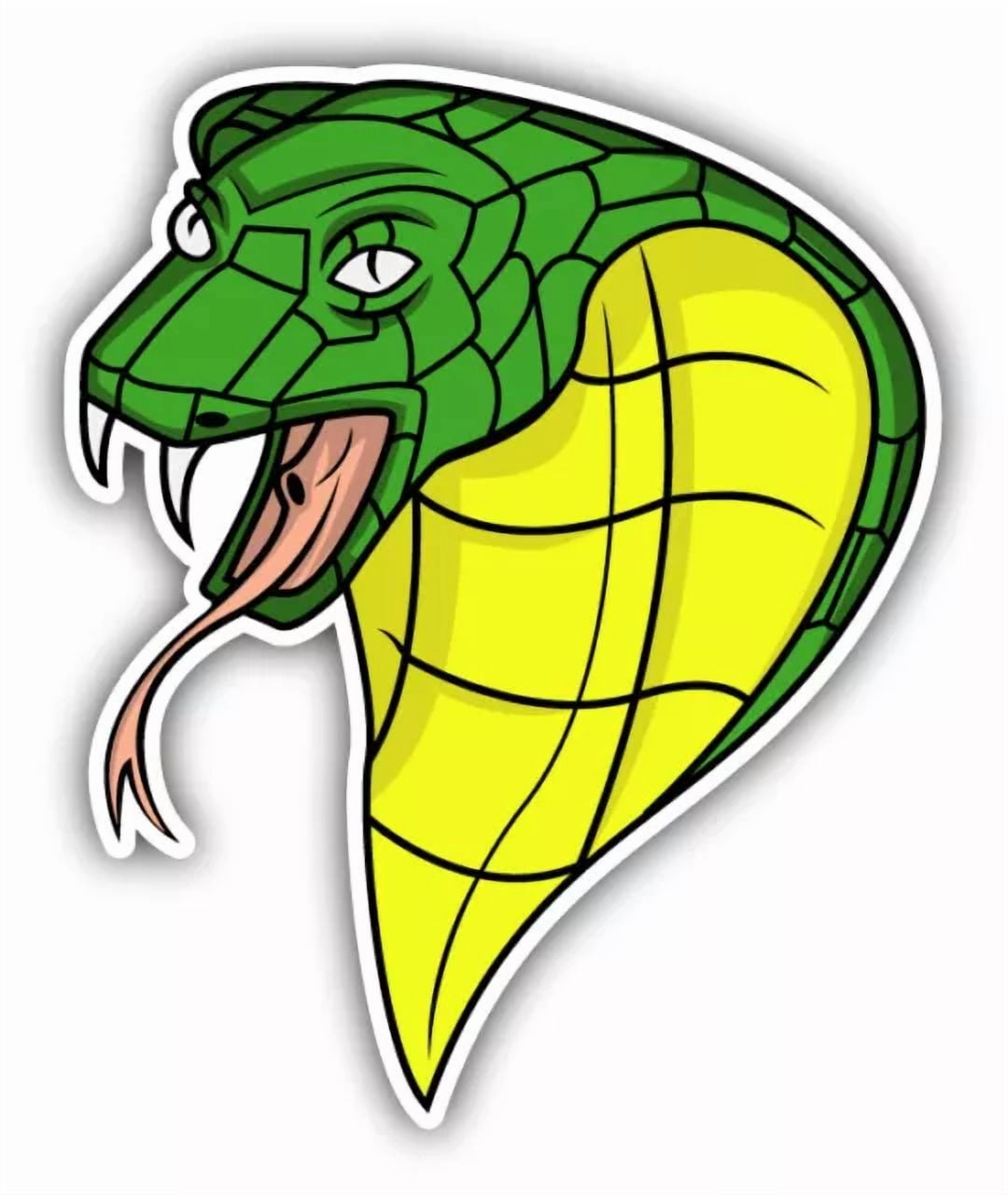 DOPASTICKER Angry Cobra Snake Cartoon Sticker Decal Phone Decal Water ...