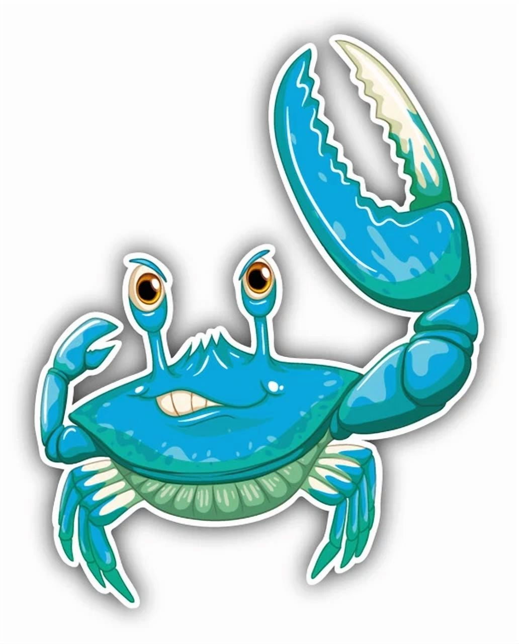 DOPASTICKER Angry Crab Cartoon Sticker Decal Phone Decal Water Bottle ...