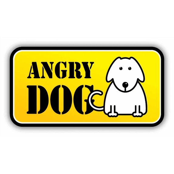 DOPASTICKER Angry Dog Little Warning Sign Sticker Decal Phone Decal ...