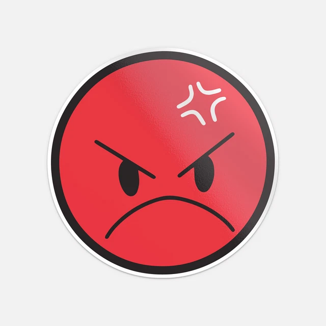 DOPASTICKER Angry Emoticon Sticker Decal Phone Decal Water Bottle ...