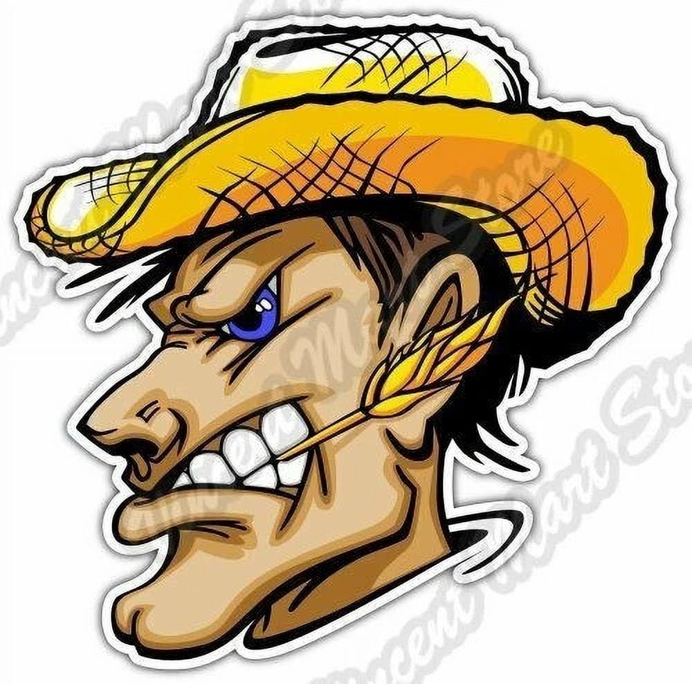 DOPASTICKER Angry Farmer Agriculture Farm Straw Car Sticker Decal Phone ...