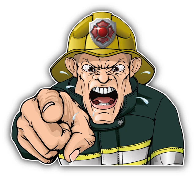 DOPASTICKER Angry Firefighter Sticker Decal Phone Decal Water Bottle ...
