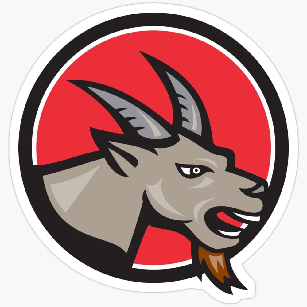 DOPASTICKER Angry Goat Head Circle Retro Sticker Phone Decal Water ...