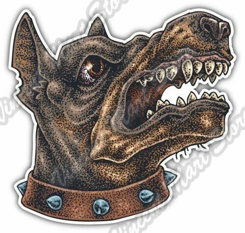 DOPASTICKER Angry Hell Dog Head Beast Pet Fighting Car Sticker Decal ...