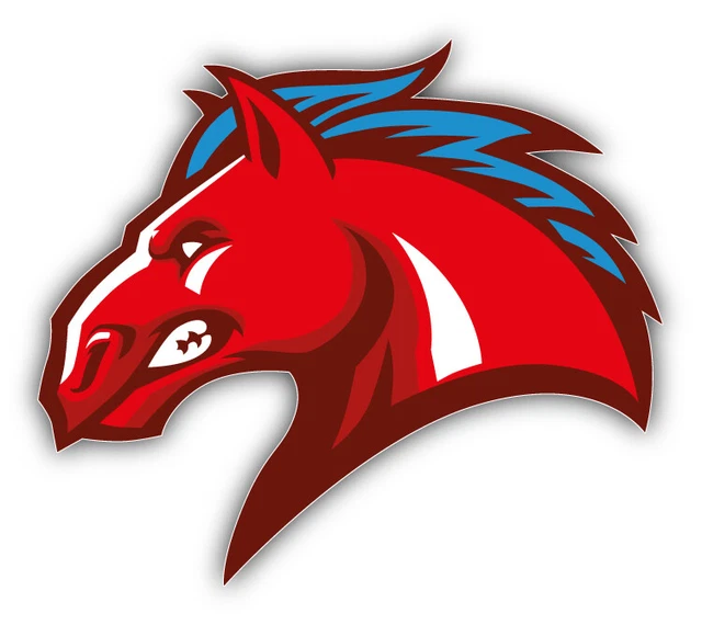 DOPASTICKER Angry Horse Red Head Mascot Sticker Decal Phone Decal Water ...