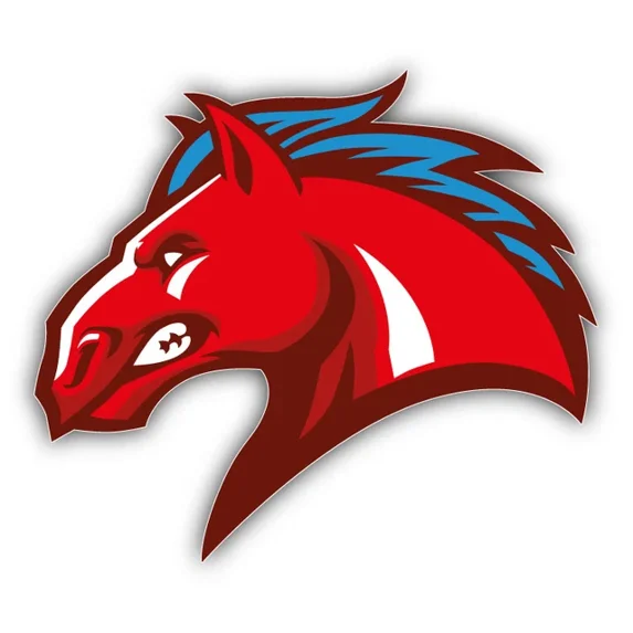 DOPASTICKER Angry Horse Red Head Mascot Sticker Decal Phone Decal Water ...