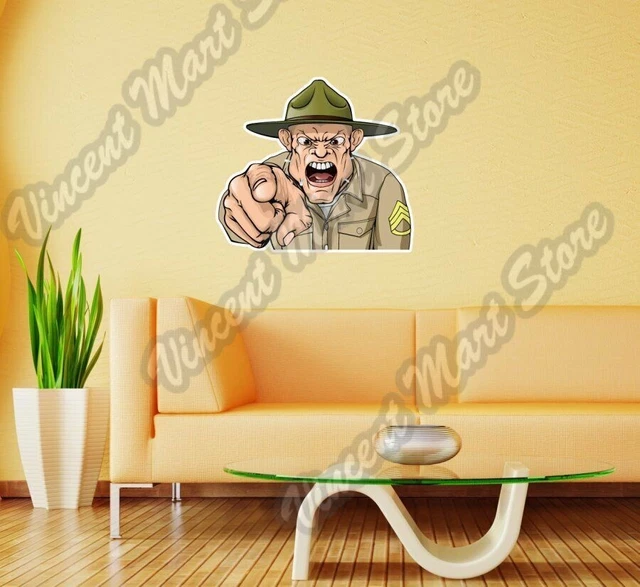 DOPASTICKER Angry Looking Army Drill Sergeant Wall Sticker Room ...