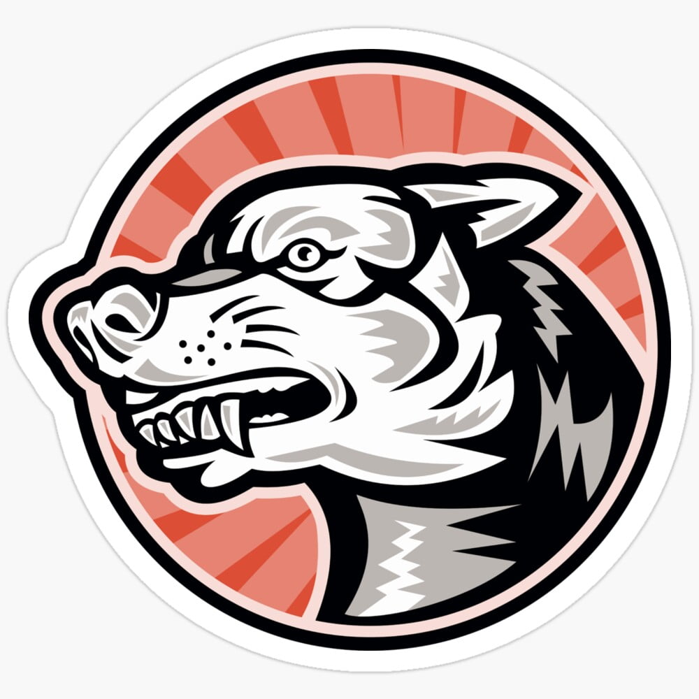 DOPASTICKER Angry Mongrel Dog Retro Sticker Phone Decal Water Bottle ...