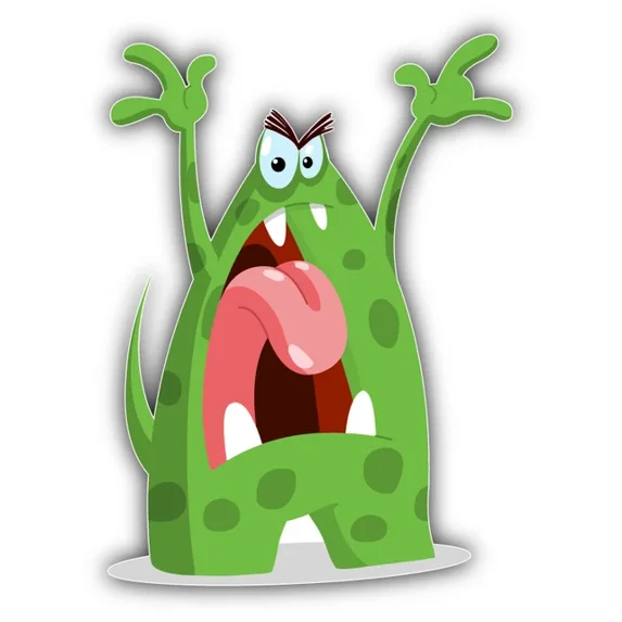 DOPASTICKER Angry Monster Animal Cartoon Car Sticker Phone Decal Water ...
