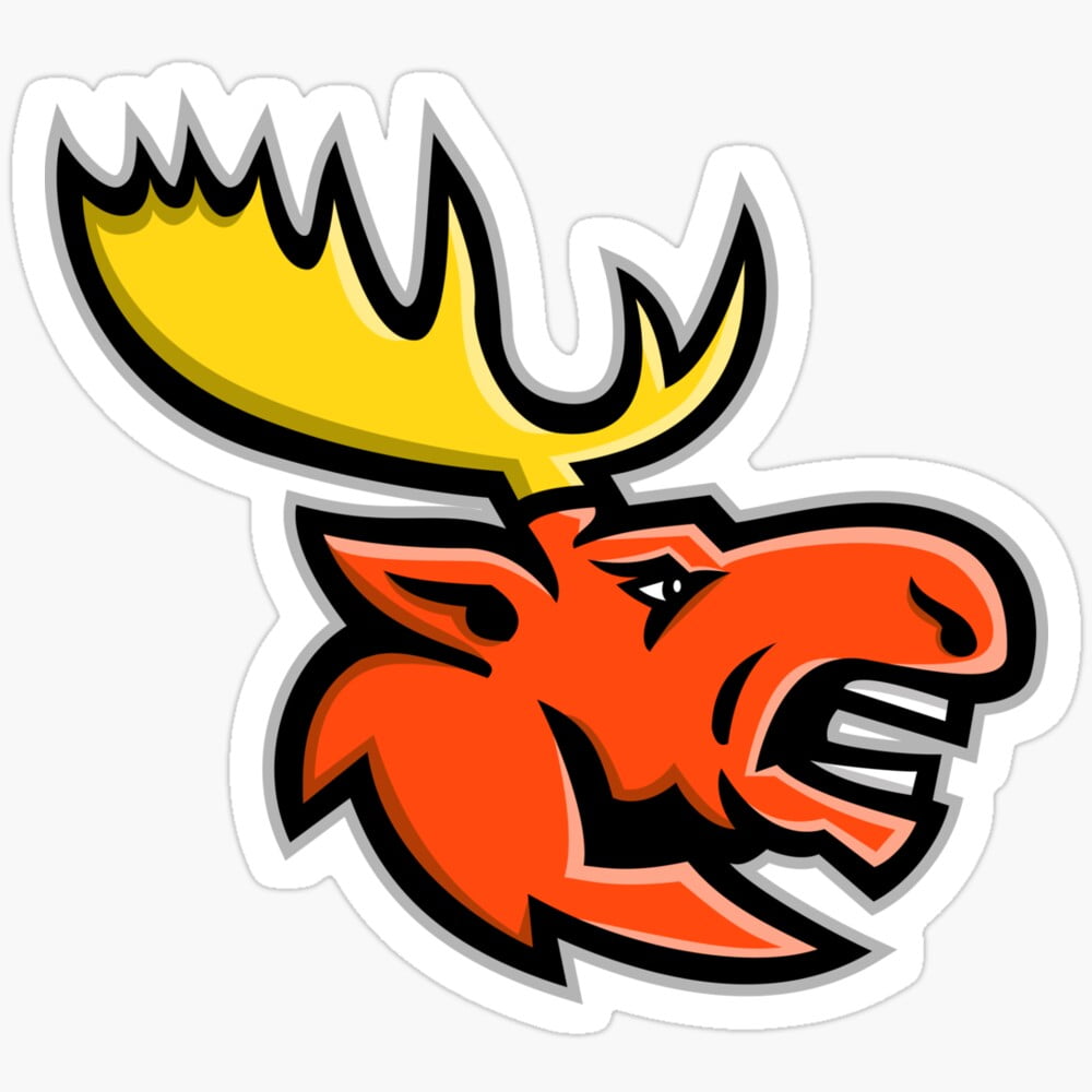 DOPASTICKER Angry Moose Head Mascot Sticker Phone Decal Water Bottle ...