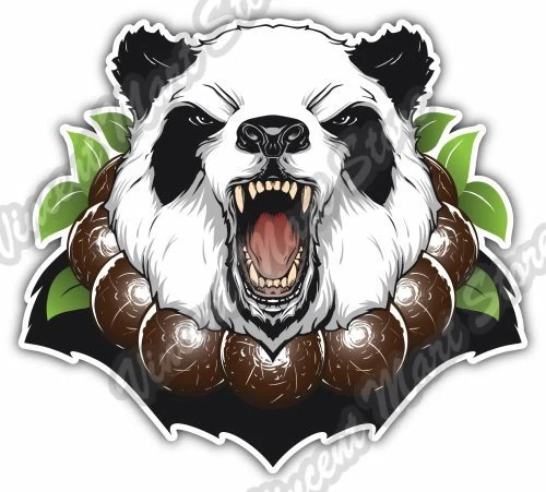 DOPASTICKER Angry Panda Bear Face China Animal Car Sticker Decal Phone ...