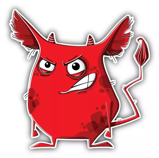 DOPASTICKER Angry Red Monster Cartoon Car Sticker Phone Decal Water ...