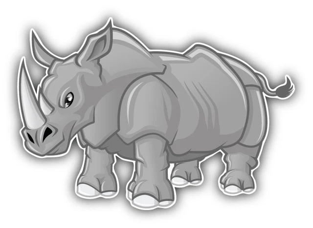 DOPASTICKER Angry Rhino Sticker Decal Phone Decal Water Bottle Stickers ...