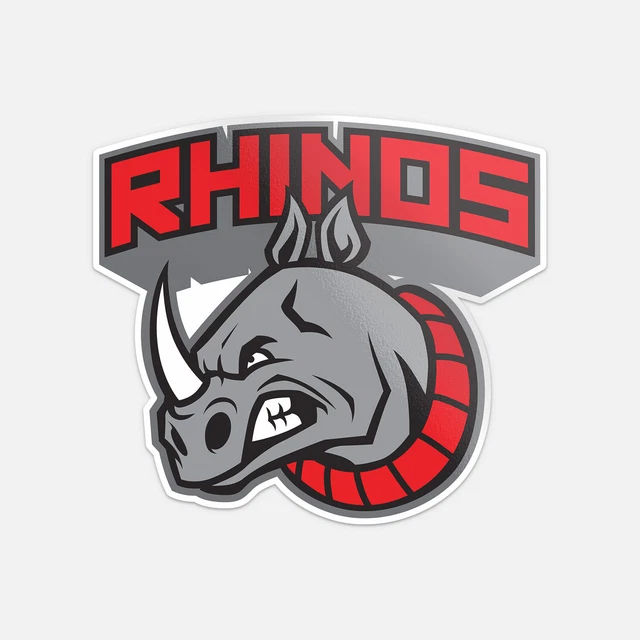 DOPASTICKER Angry Rhinos Head Mascot Sticker Decal Phone Decal Water ...