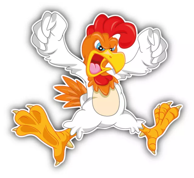DOPASTICKER Angry Rooster Cartoon Sticker Decal Phone Decal Water ...