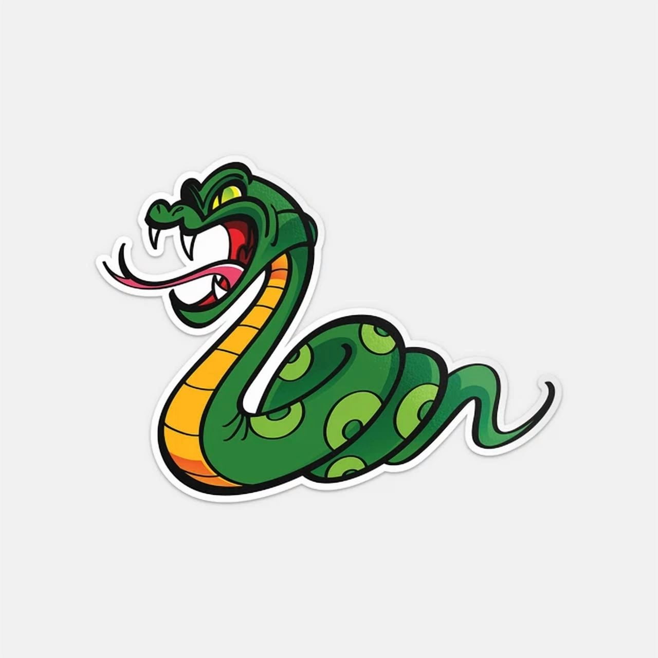DOPASTICKER Angry Snake Animal Cartoon Sticker Decal Phone Decal Water ...