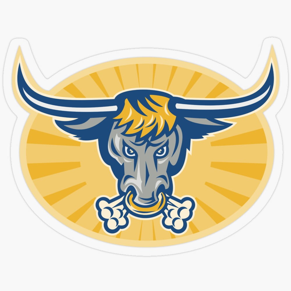 DOPASTICKER Angry Texas Longhorn Bull Head Front Transparent Sticker ...