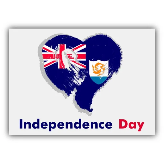 DOPASTICKER Anguilla Flag Heart Independence Day Sticker Decal Phone ...