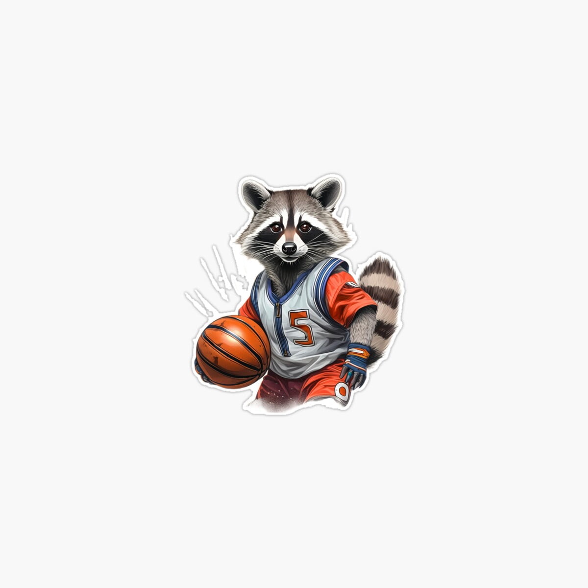 DOPASTICKER Animal, Basketball Player, Athlete, Ball, Team, Number 5 ...