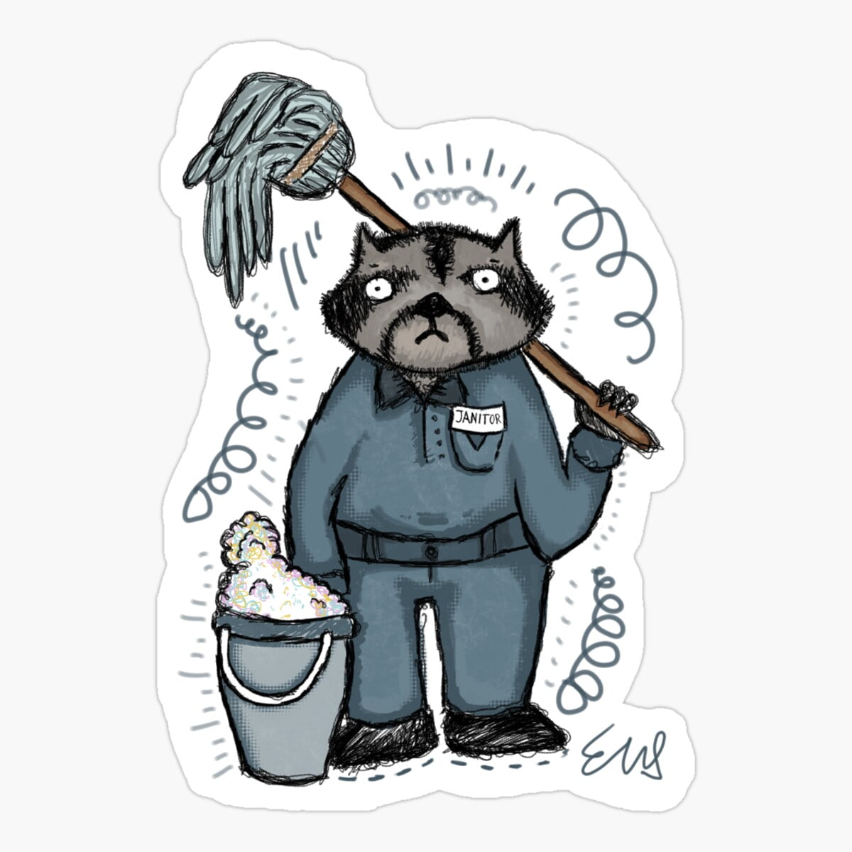 DOPASTICKER Animal Custodian Sticker, Phone Sticker Water Bottle ...