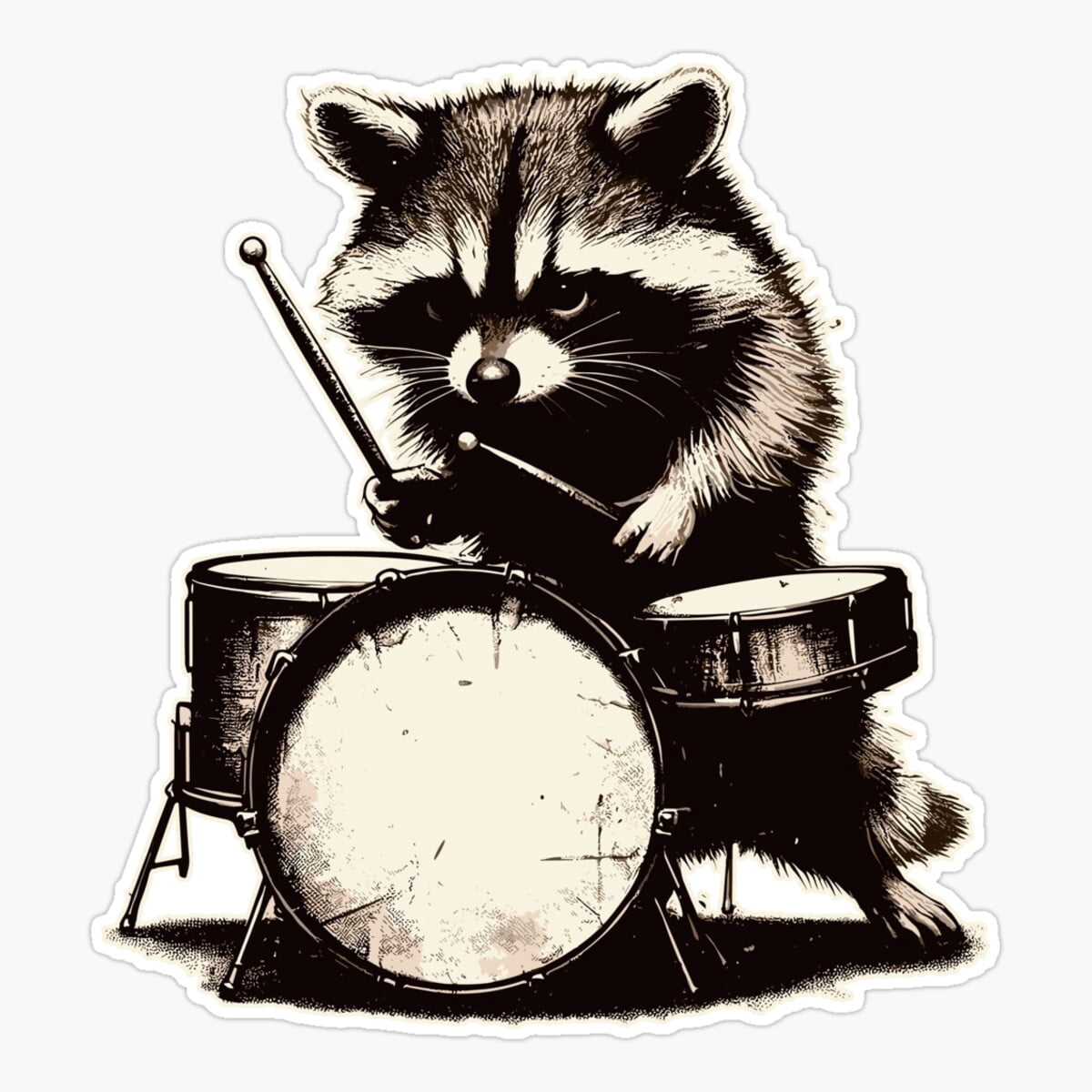 DOPASTICKER Animal Drummer Sticker, Phone Sticker Car Stickers ...
