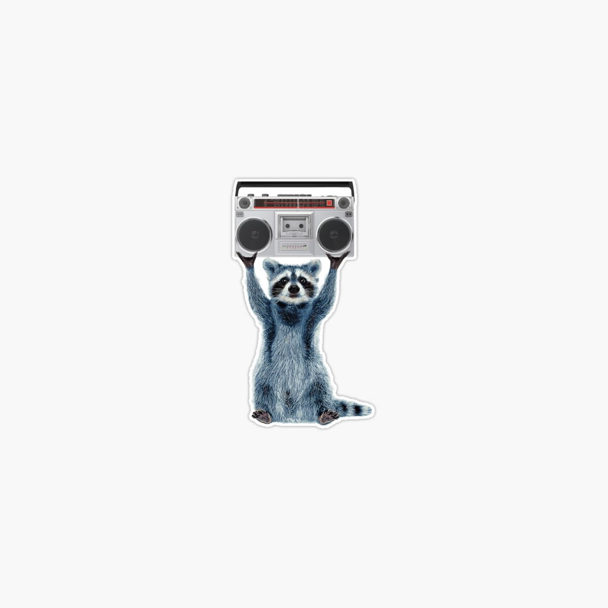 DOPASTICKER Animal Holding A Boombox,Boombox Scene Sticker, Phone ...