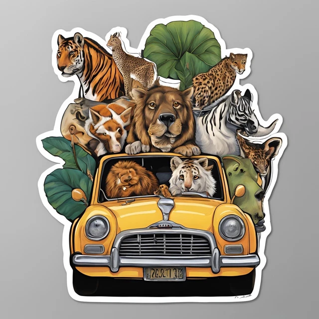 DOPASTICKER Animal Parade Sticker Phone Decal Water Bottle Stickers ...