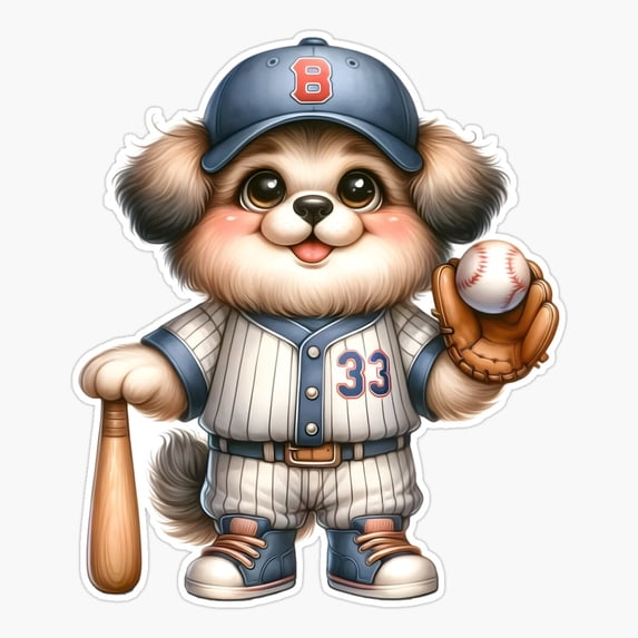 DOPASTICKER Animals. Baseball Graphics With A Dog. Sticker, Phone ...
