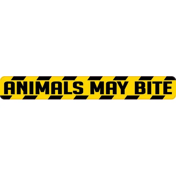 DOPASTICKER Animals May Bite Sticker Safety Caution Vet Office Zoo ...