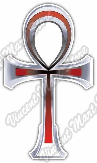 DOPASTICKER Ankh Ancient Egyptian Old Red Cross Pharaoh Car Sticker ...