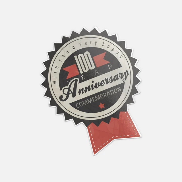 DOPASTICKER Anniversary 100 One Hundred Year Commemoration Sticker ...