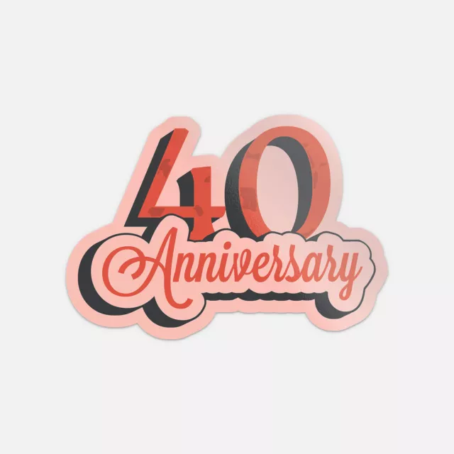 DOPASTICKER Anniversary 40 Years Sticker Decal Phone Decal Water Bottle ...