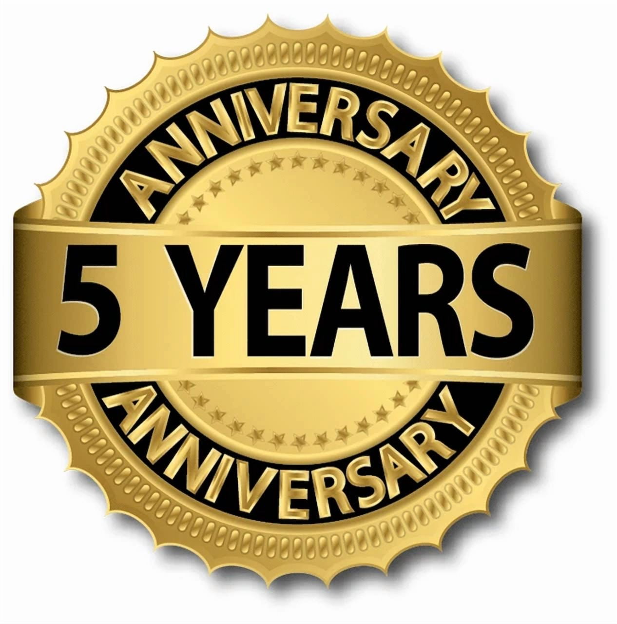 DOPASTICKER Anniversary 5 Five Years Golden Label Car Sticker Phone ...