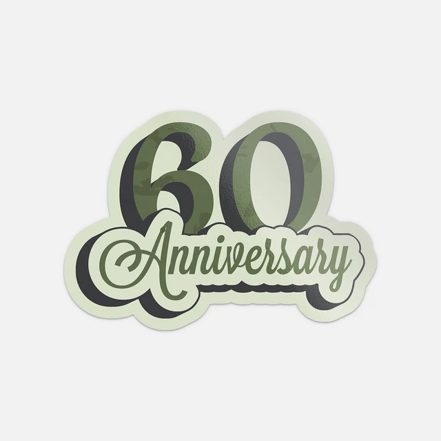 DOPASTICKER Anniversary 60 Years Sticker Decal Phone Decal Water Bottle ...