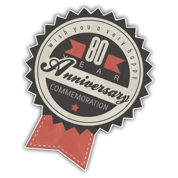 DOPASTICKER Anniversary 80 Eighty Year Commemoration Label Car Sticker ...