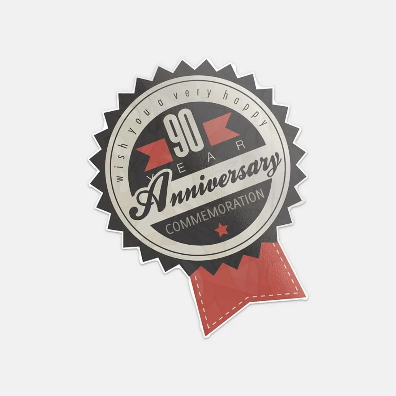 DOPASTICKER Anniversary 90 Ninety Year Commemoration Sticker Decal ...