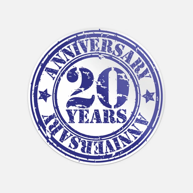 DOPASTICKER Anniversary Twenty 20 Grunge Star Sticker Decal Phone Decal ...