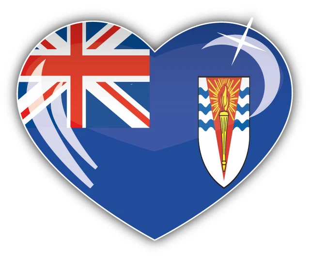 DOPASTICKER Antarctica Flag Heart Sticker Decal Phone Decal Water ...