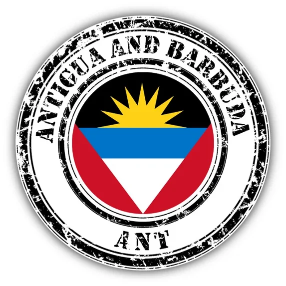 DOPASTICKER Antigua And Barbuda Flag Grunge Rubber Sticker Decal Phone ...