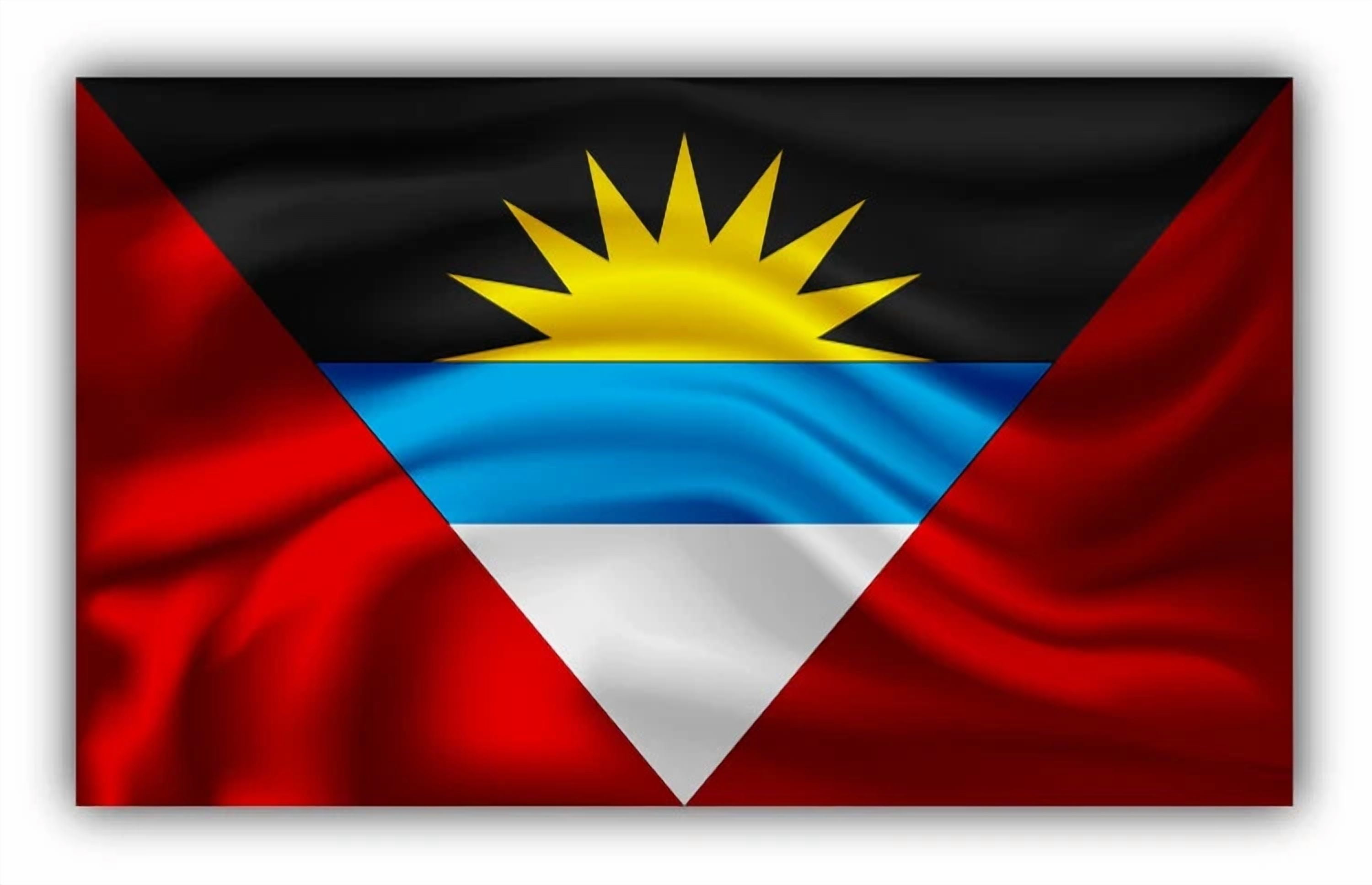 DOPASTICKER Antigua And Barbuda Flag Wave Sticker Decal Phone Decal ...
