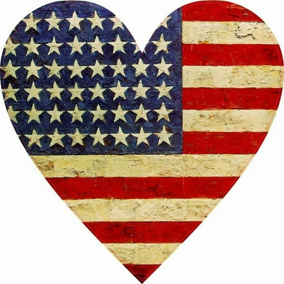 DOPASTICKER Antique American Flag Heart Sticker Car Sticker Phone ...