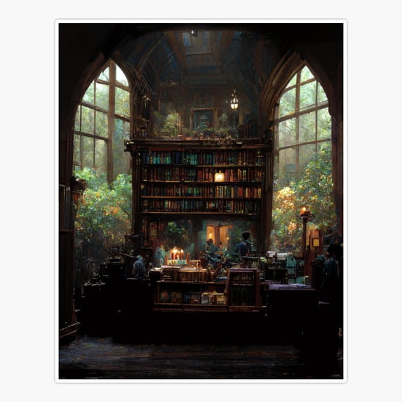 DOPASTICKER Antique Library Conservatory Sticker, Phone Sticker Car ...