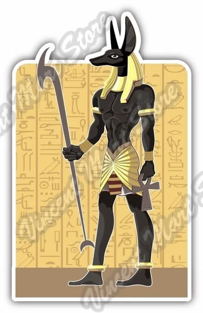 DOPASTICKER Anubis God Canine Wolf Egyptian Hieroglyphs Car Sticker ...