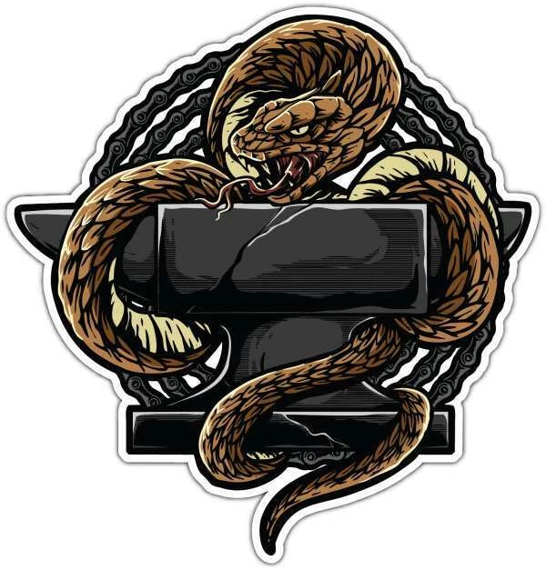 DOPASTICKER Anvil Snake Blacksmith Metalwork Car Window Sticker Decal ...