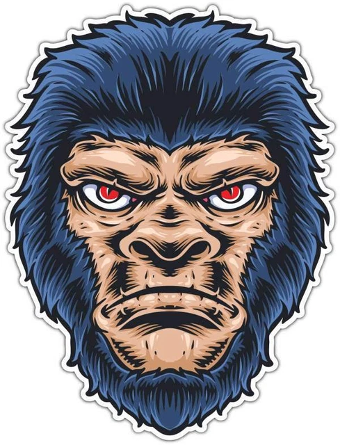 DOPASTICKER Ape Monkey Gorilla Face Gorilla Car Window Sticker Decal ...